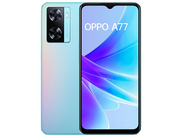 Oppo A77 5G 128GB Ocean Blue uden abonnement.